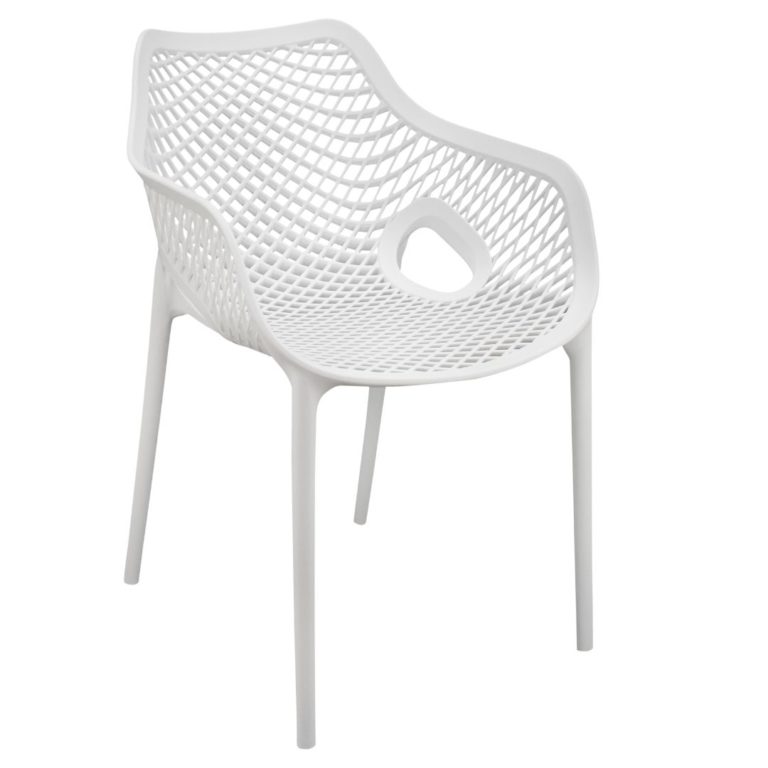Envy Chair with Arms in White - Cafe Solutions