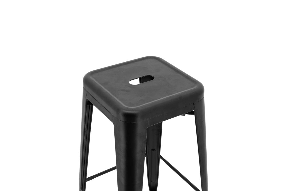 Tall Replica Tolix Stool in Matte Black | Cafe Solutions